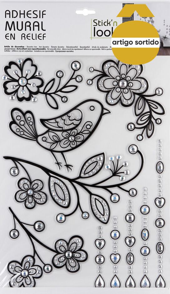 Sticker com relevo prateado 40x29cm | atmosphera | hôma