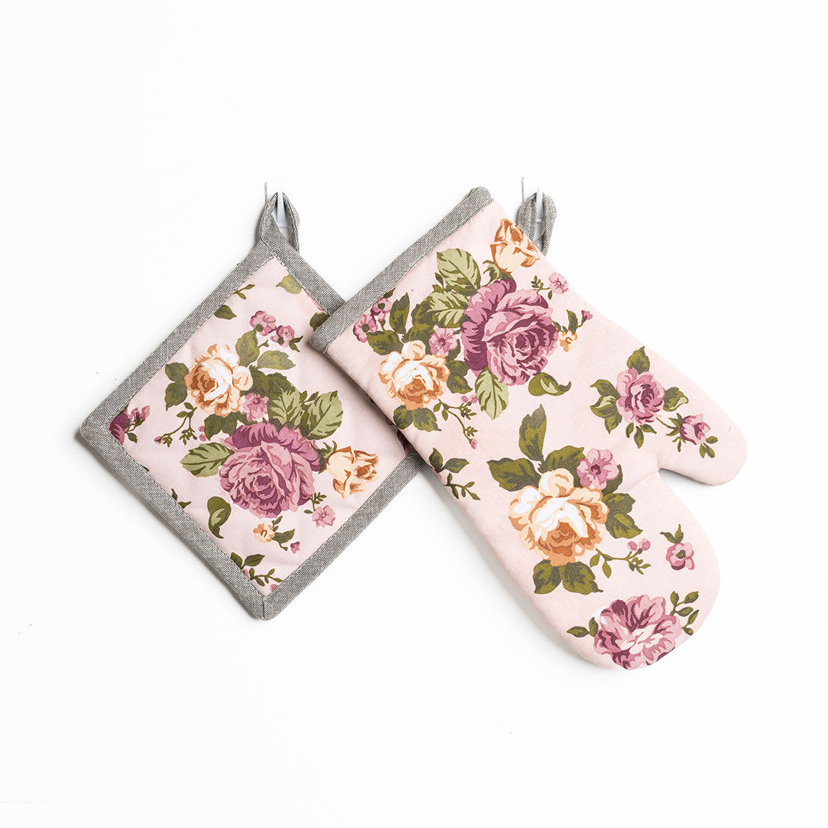 Conjunto de luva e pega de cozinha BELLISSIMA ANNABEL rosa | | hôma
