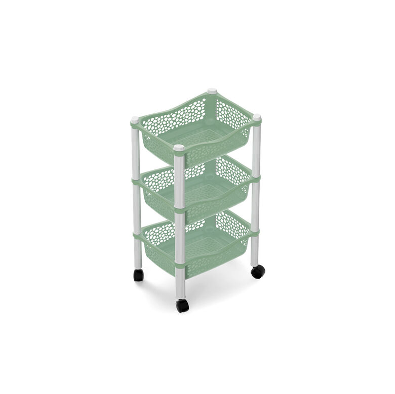 Carrinho De Cozinha Com 3 Cestos Azul Stone | | hôma