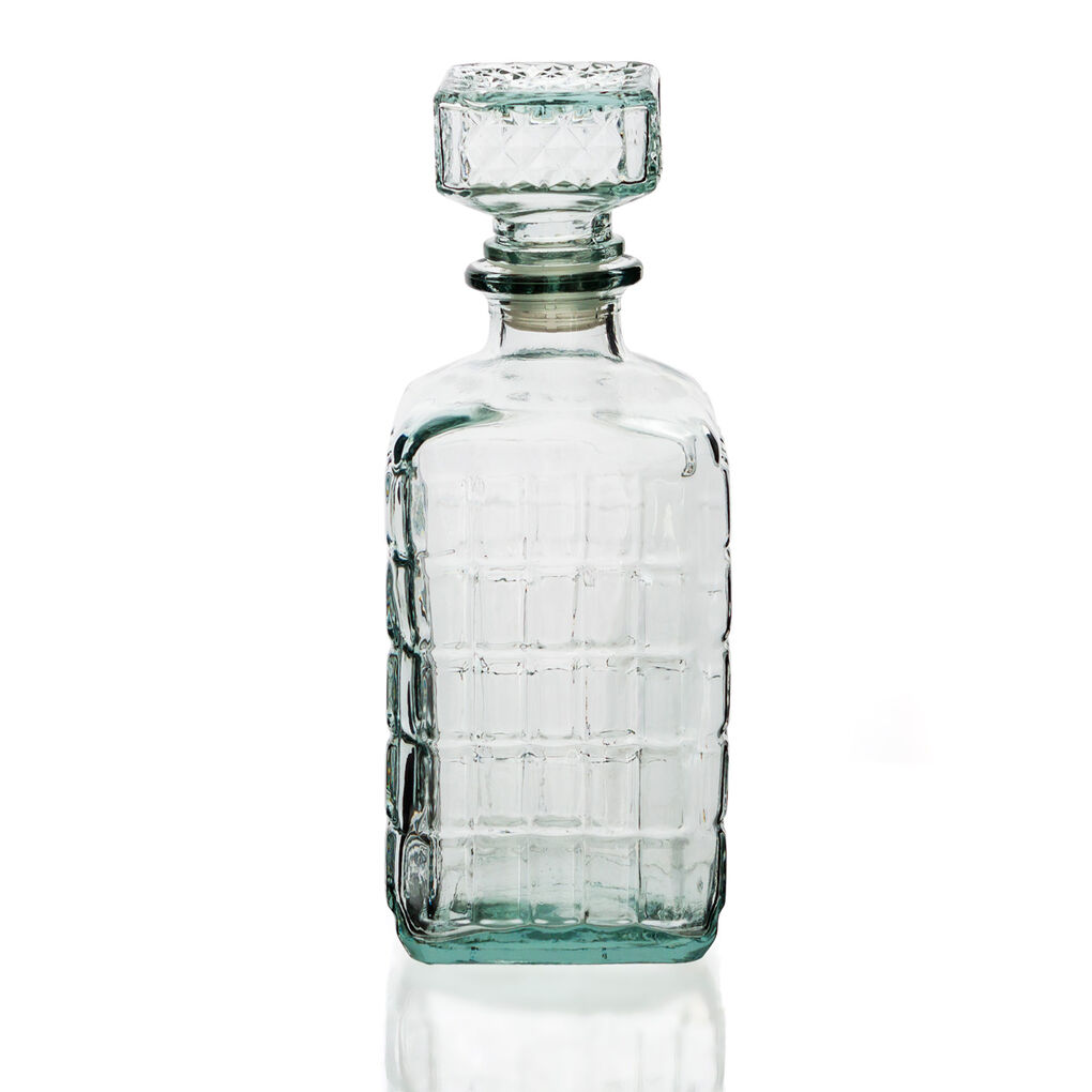 Garrafa De Licor Quadrada Em Vidro 1l | | hôma