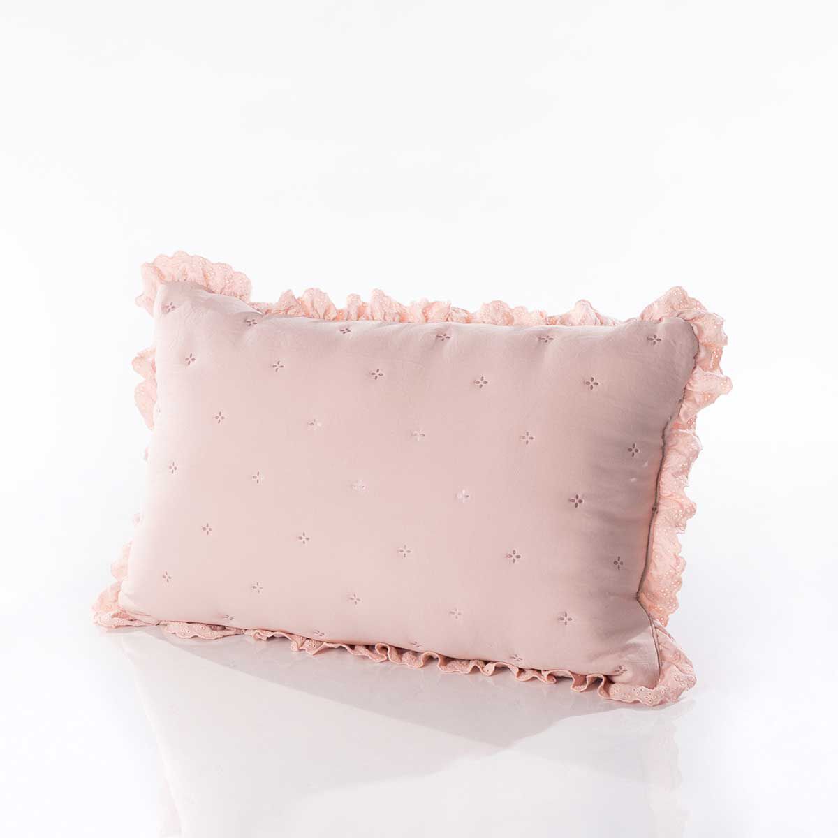 Almofada AMALFI rosa com renda 45x60cm | | hôma