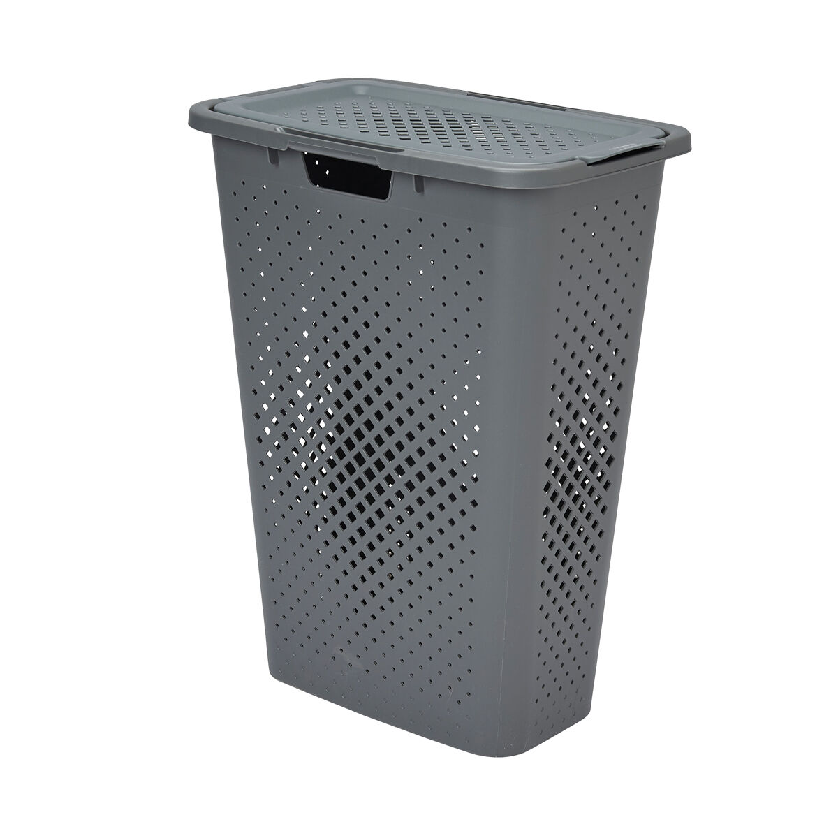 Cesto de roupa wc PIXEL cinza com tampa 40l | | hôma