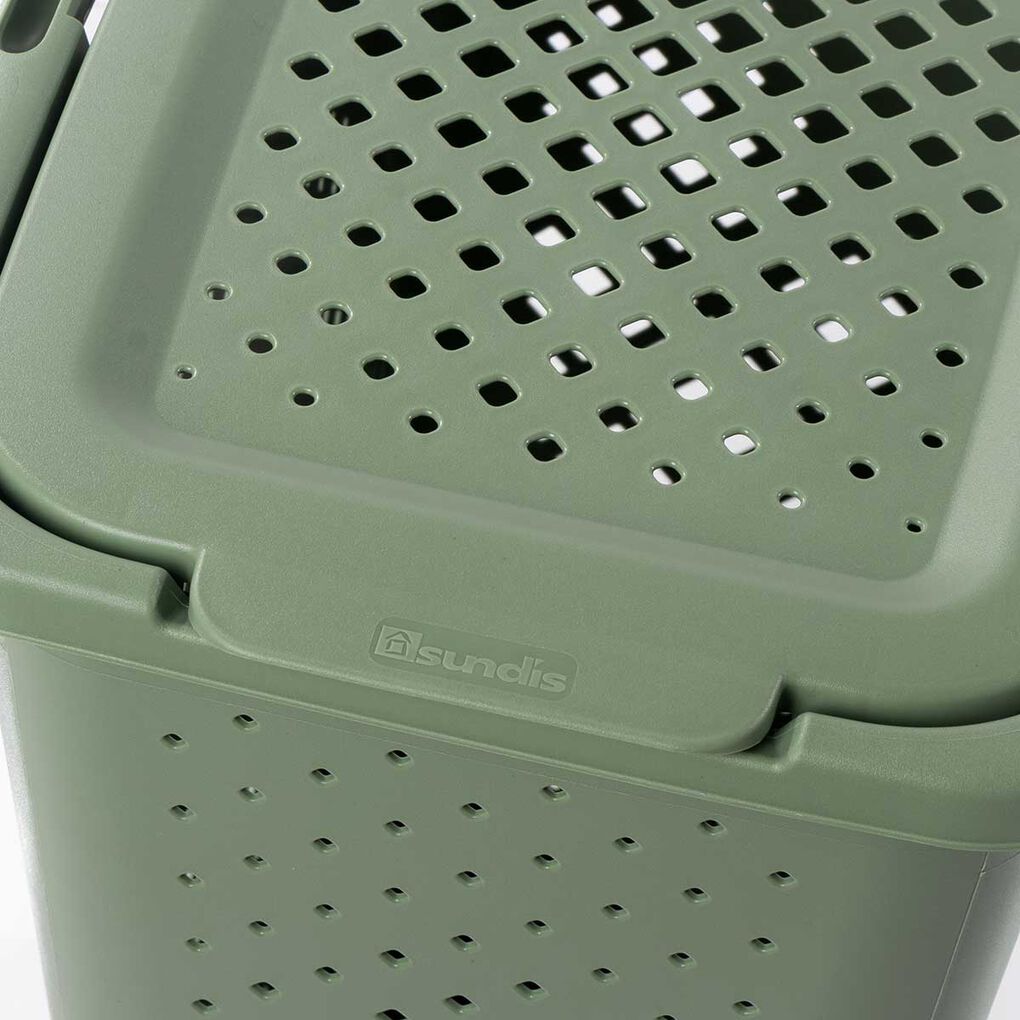 Cesto de roupa wc PIXEL verde com tampa 40l | | hôma