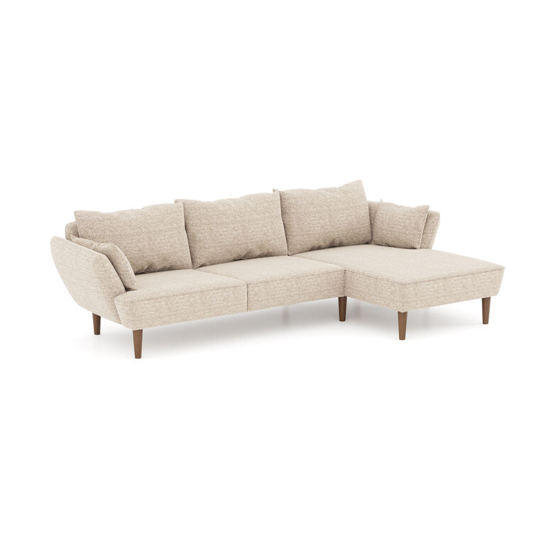 Sofá BRUGES bege com chaise longue | | hôma
