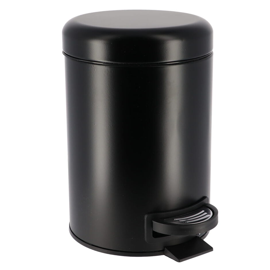 Balde WC Preto Mate Soft Close Em Metal 3l | | hôma