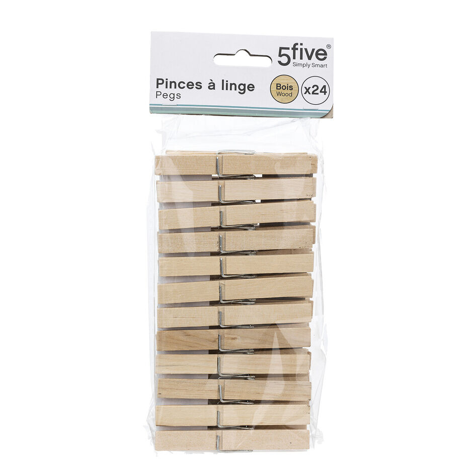 Conjunto de 24 Molas em Madeira para Roupa | 5five | hôma