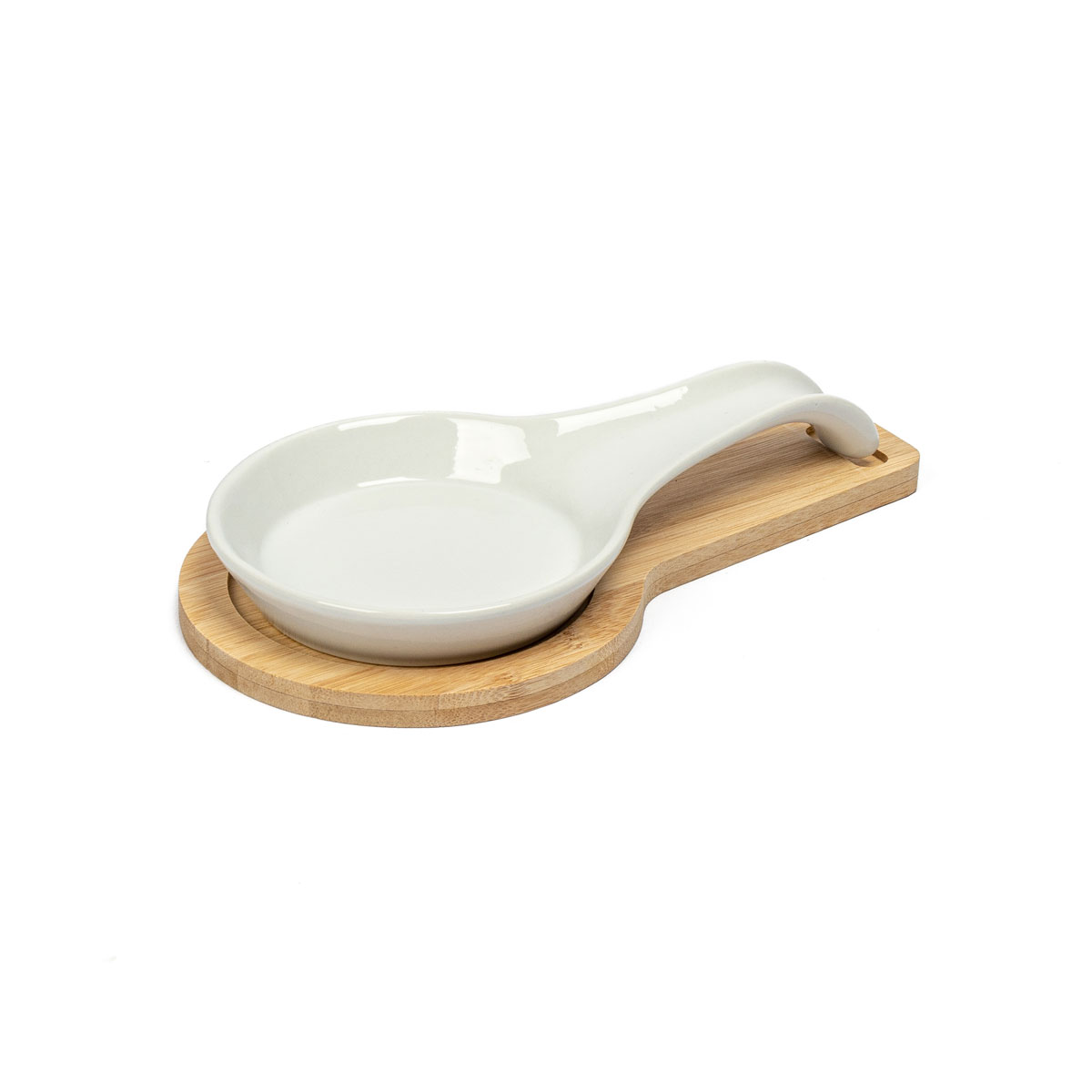 Colher De Cerâmica Com Base Em Bambu | | hôma